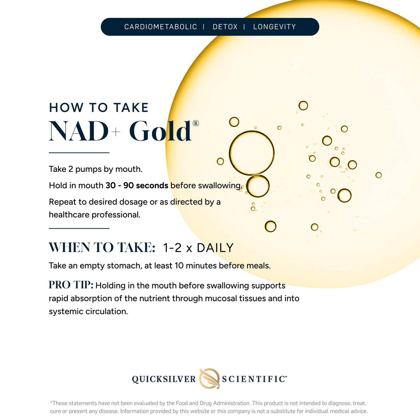 NAD+ Gold® 50 ML – Quicksilver Scientific