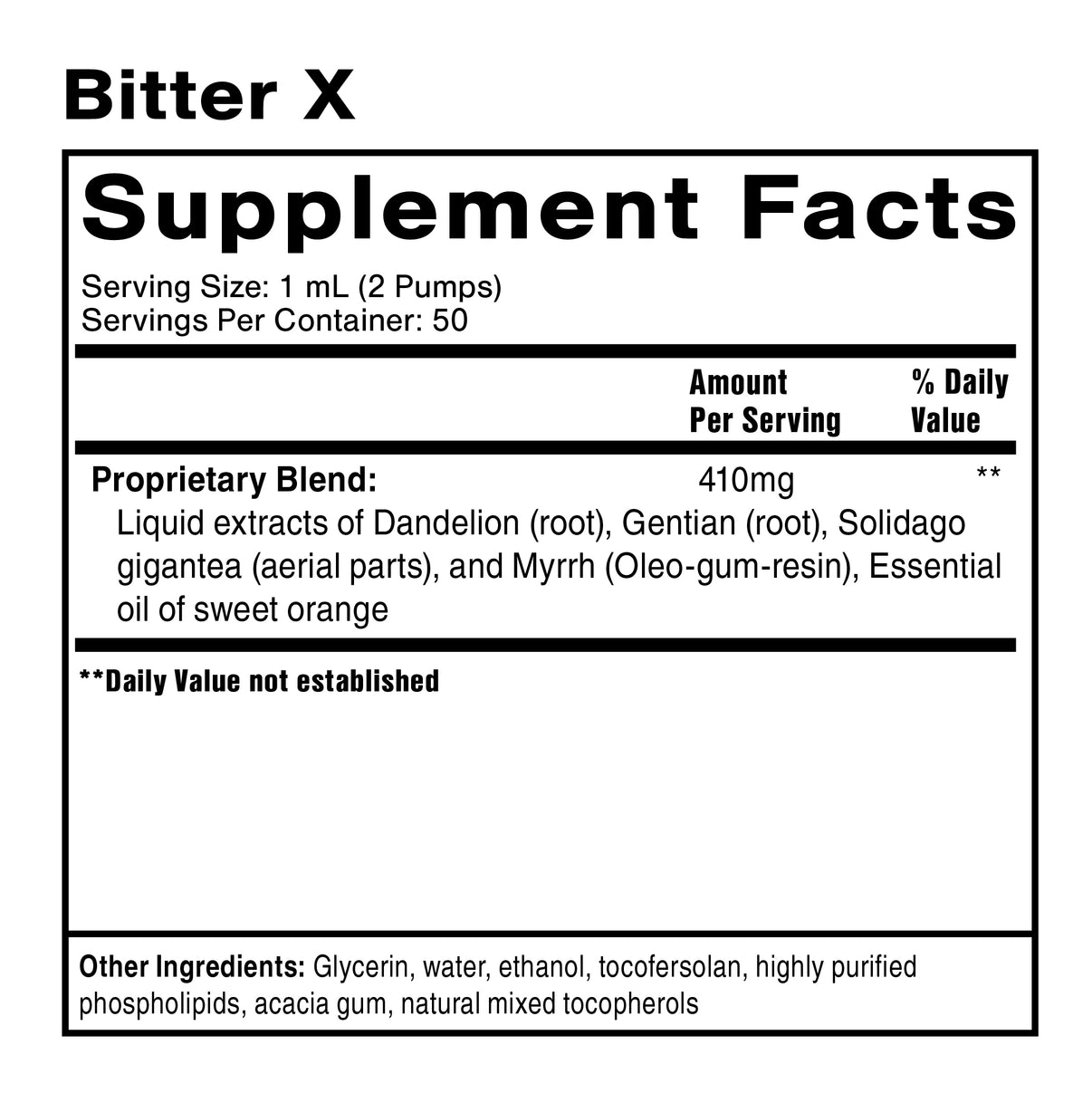 Bitter X - Detox Support Botanicals Supplement - Quicksilver
