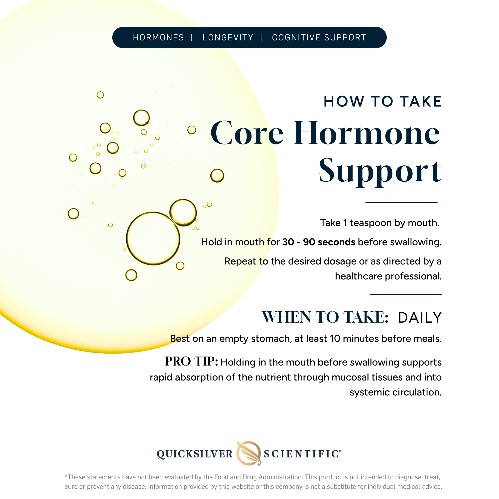 Core Hormone Support Supplement - With DHEA + Pregnenolone