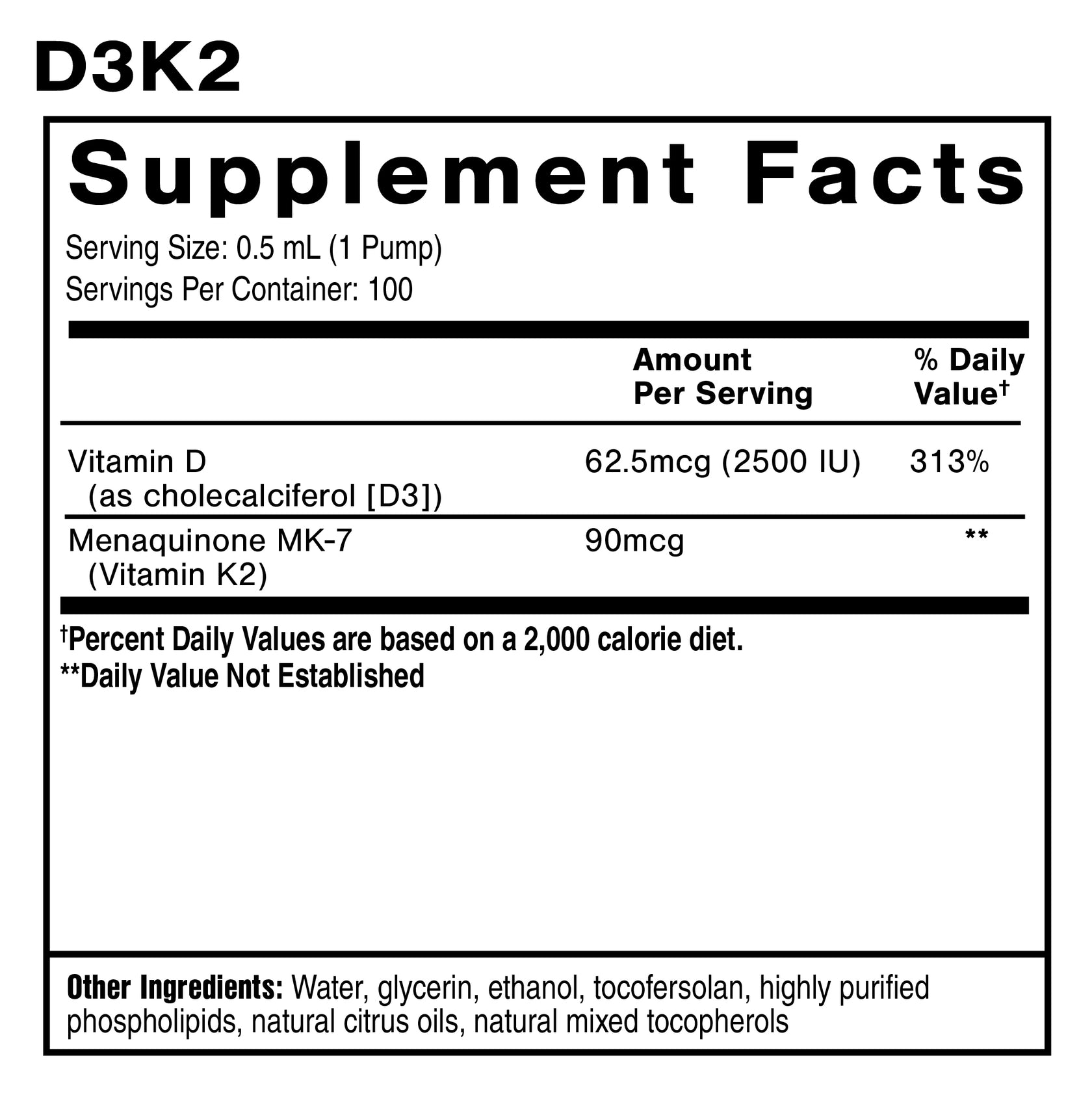 Liposomal D3K2 - For Heart, Bone Health, + Immune Support
