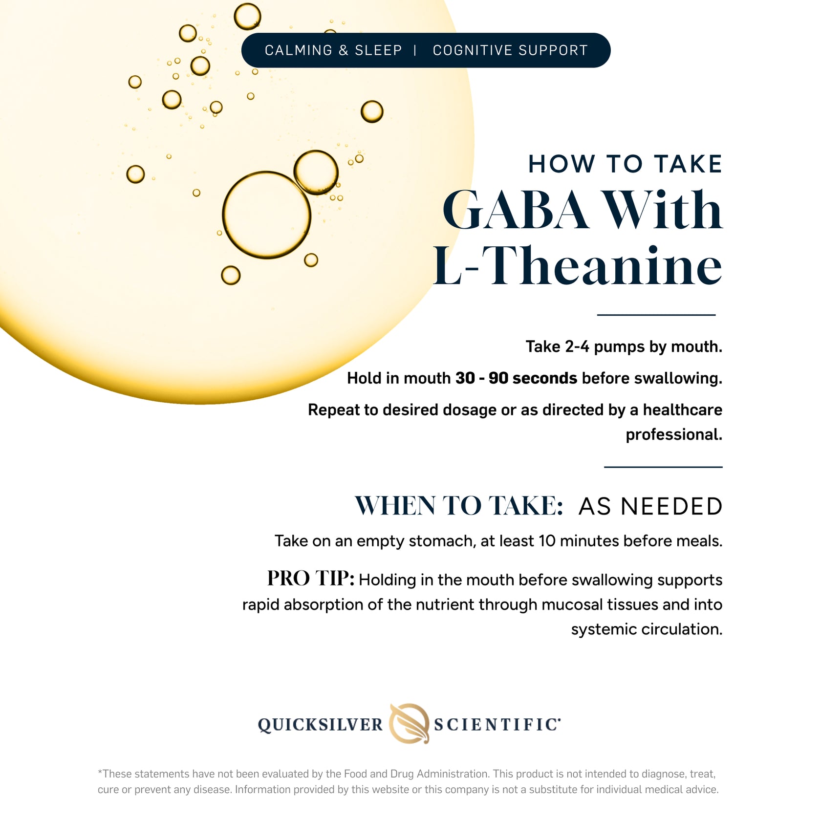 GABA + L-Theanine Supplement - Liposomal GABA - Quicksilver