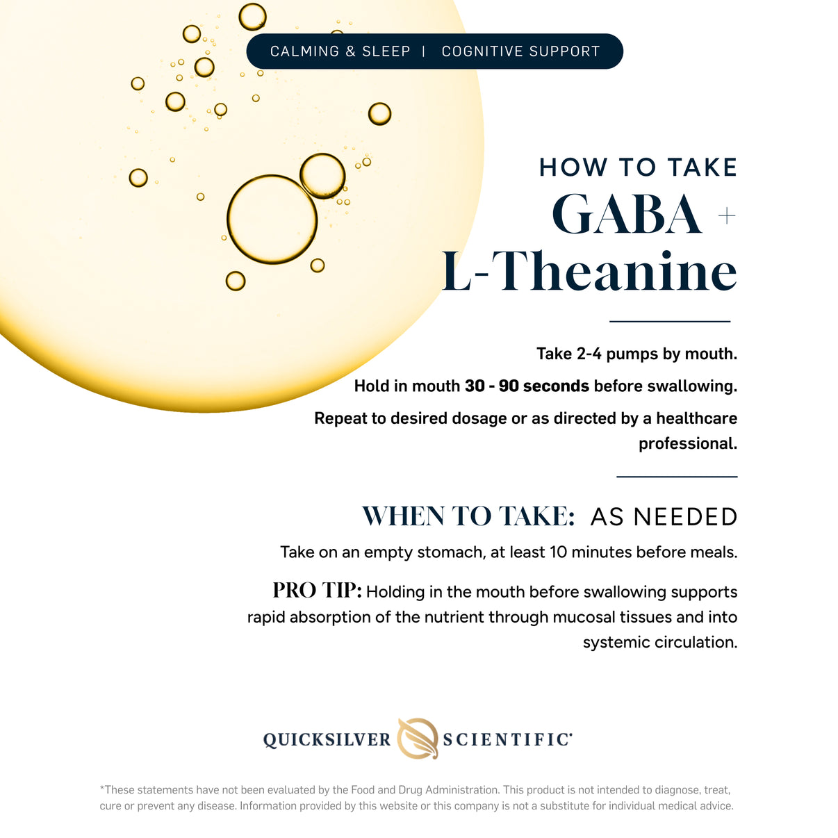GABA + L-Theanine Supplement - Liposomal GABA - Quicksilver