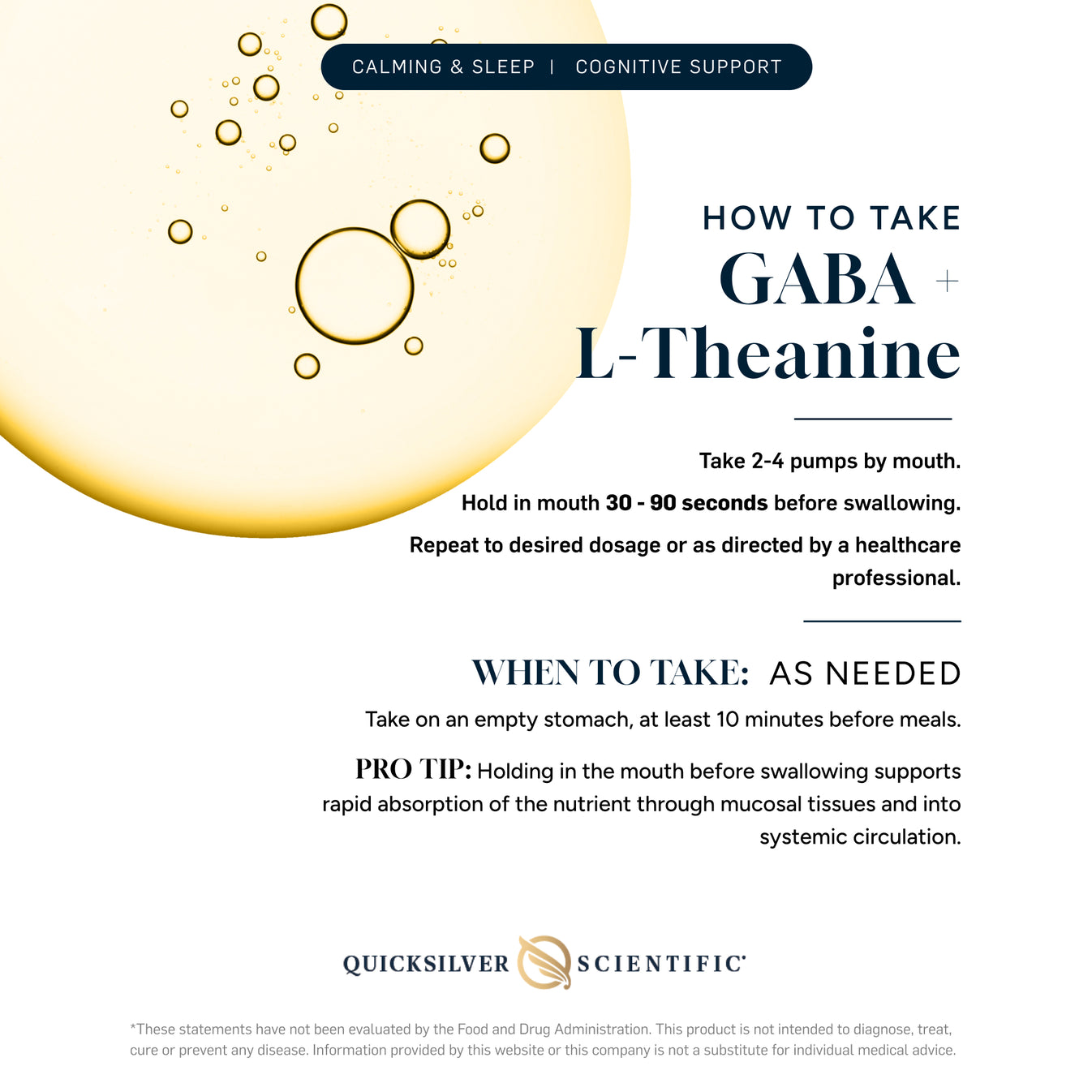 GABA + L-Theanine Supplement - Liposomal GABA - Quicksilver