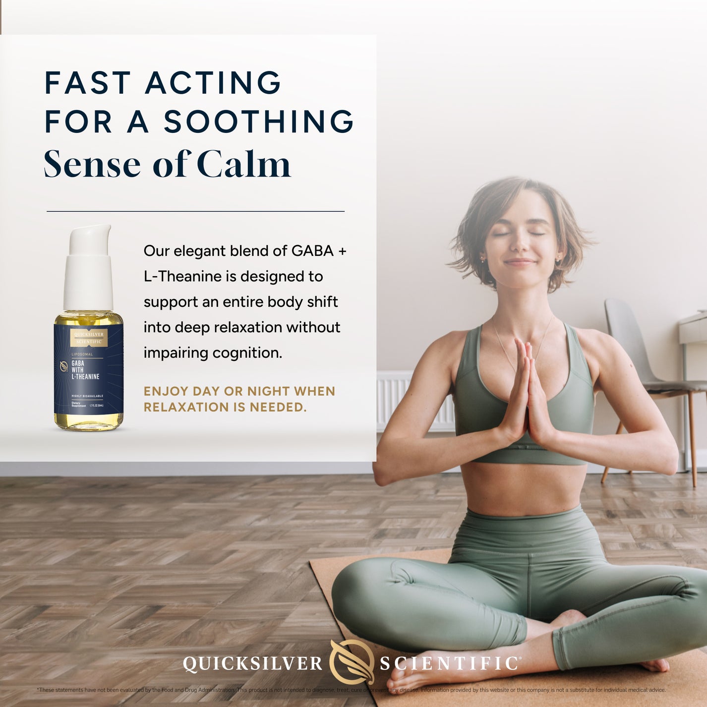 GABA + L-Theanine Supplement - Liposomal GABA - Quicksilver