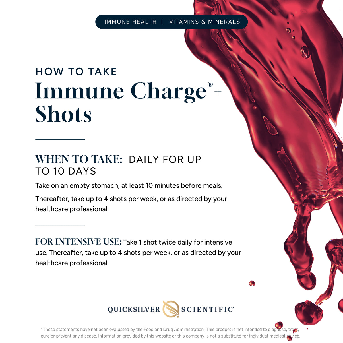 Immune Charge+® Box - Immune Health Supplement Shots - Quicksilver