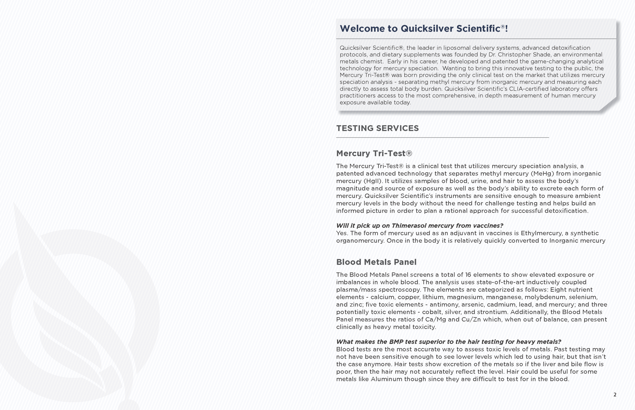 Mercury Tri-Test® & Blood Metals Panel