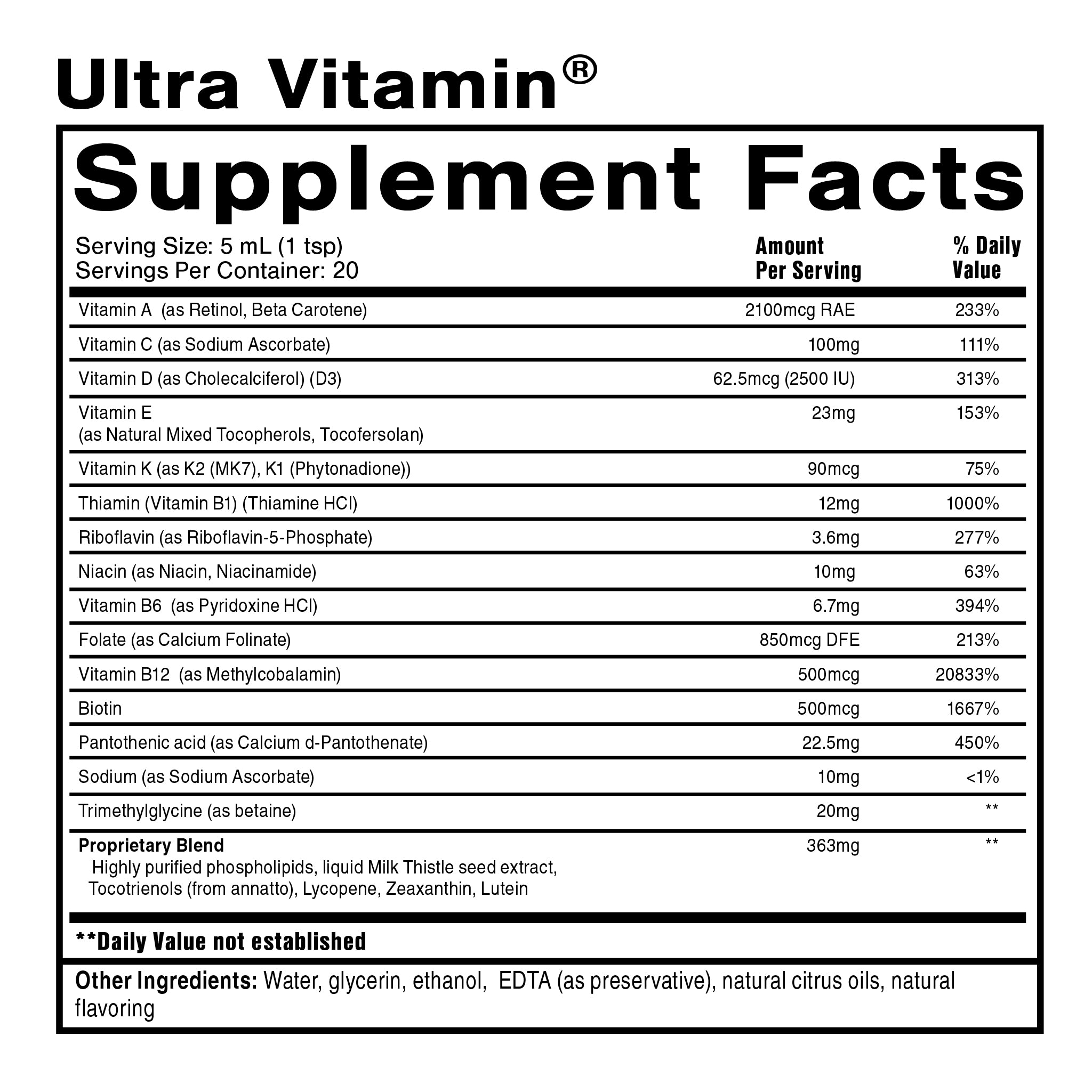 Ultra Vitamin® - Liquid Multivitamin Supplement - Quicksilver