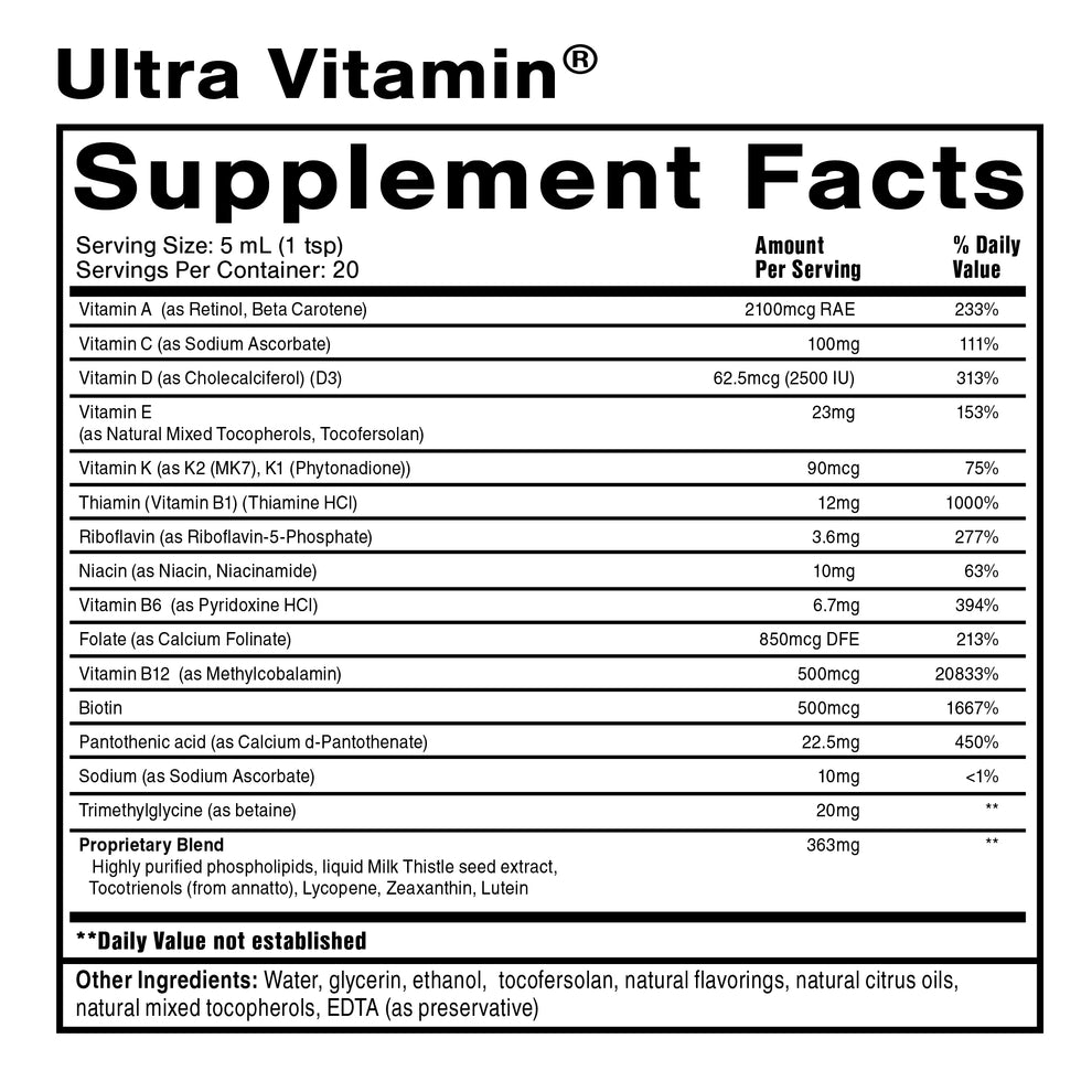 Ultra Vitamin® - Patented Liquid Multivitamin Supplement