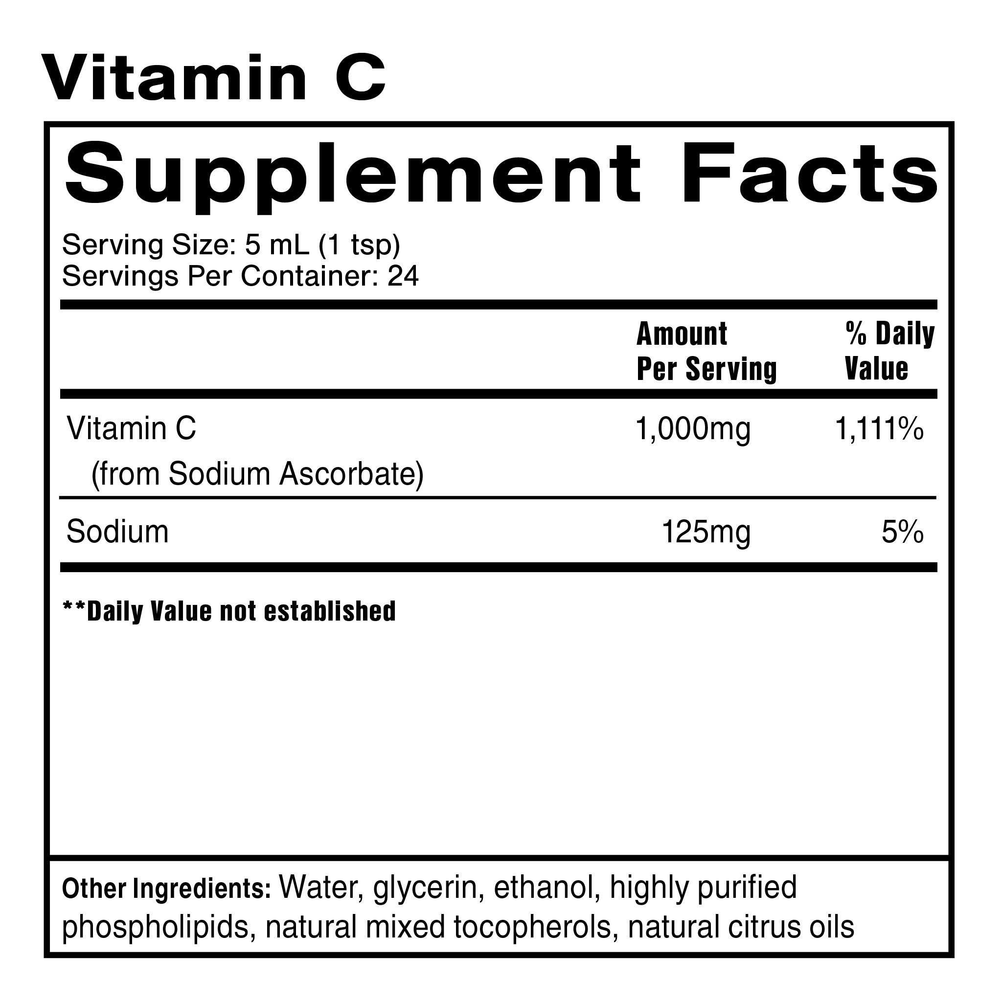 Liquid Liposomal Vitamin C - Immunity Support Supplement
